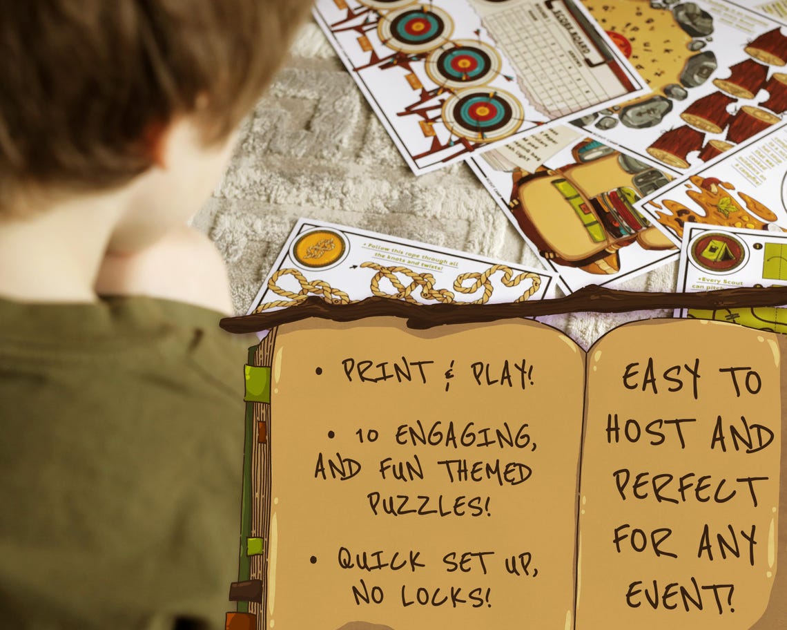 Scout Camp Escape Room for Kids | Printable Birthday Party Game ...
