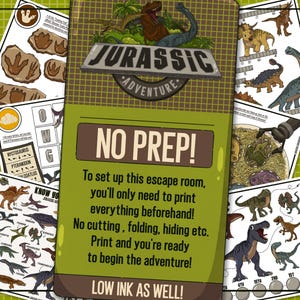 Jurassic Adventure Escape Room | Printable Party Game for Kids ...
