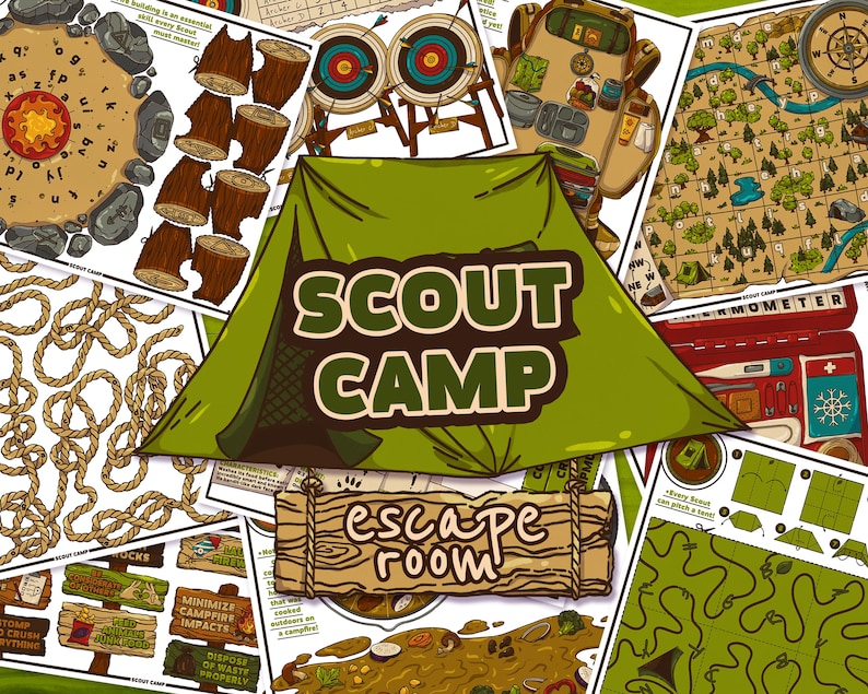 Scout Camp Escape Room for Kids | Printable Birthday Party Game ...