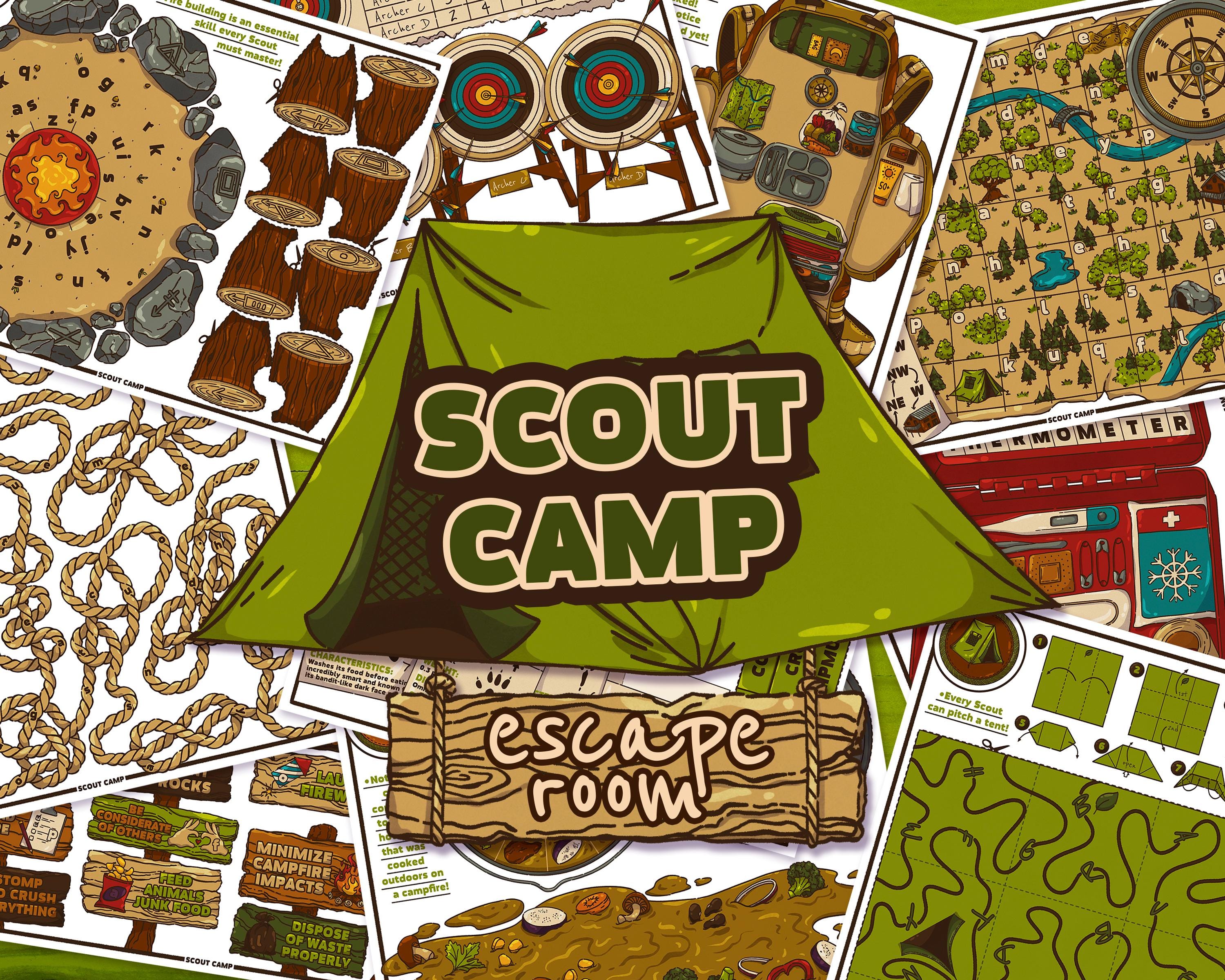 Scout Camp Escape Room for Kids | Printable Birthday Party Game ...