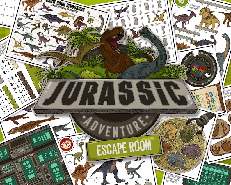 Jurassic Adventure Escape Room | Printable Party Game for Kids ...