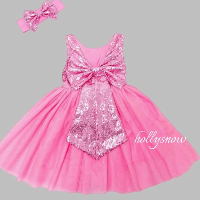 Sparkly Pink Girl Dress - Etsy