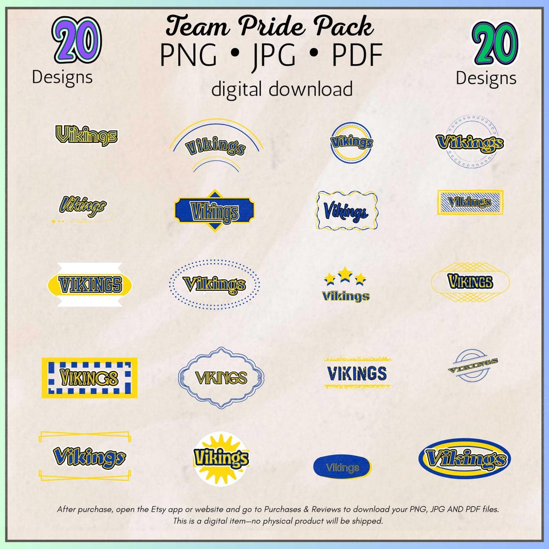 Vikings Mascot PNG Bundle | School Spirit Football Team Designs ...