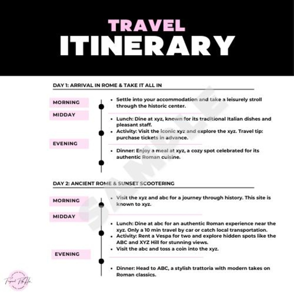 Printable Travel Itinerary | Trip Planning | Travel | Vacation Trips ...