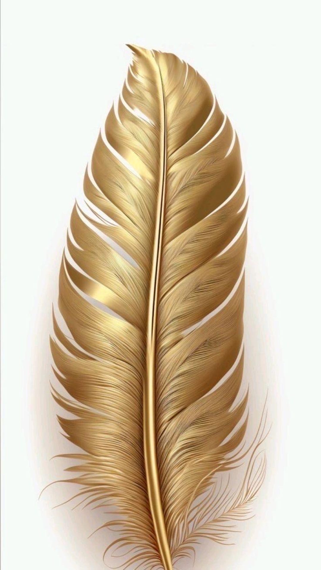 Elegant Gold Feather Wall Art | Minimalist Luxury Poster | Modern Decor ...
