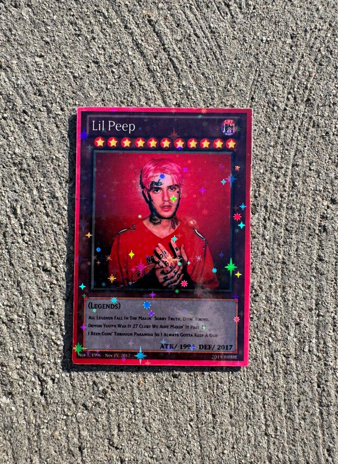 Lil Peep black Rapper Trading Card - Etsy