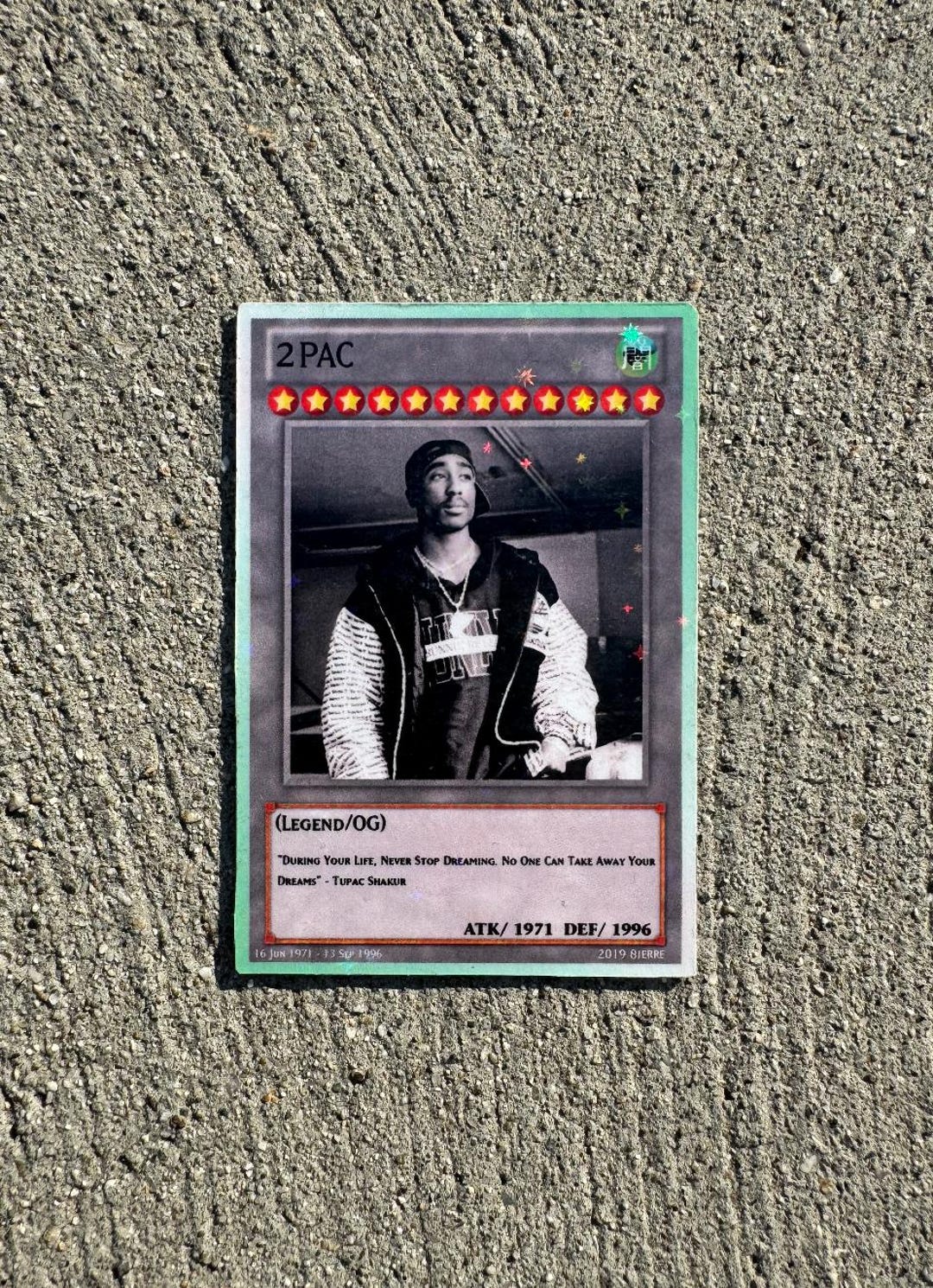 2PAC Tupac Shakur grey Rapper Trading Card - Etsy
