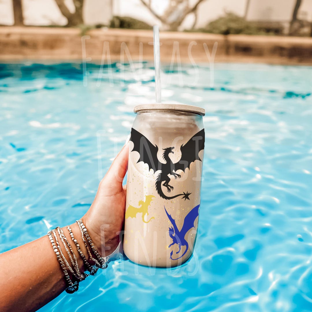 Dragon Rider Glass Tumbler, Fantasy Dragons Inspired Merch, War College ...