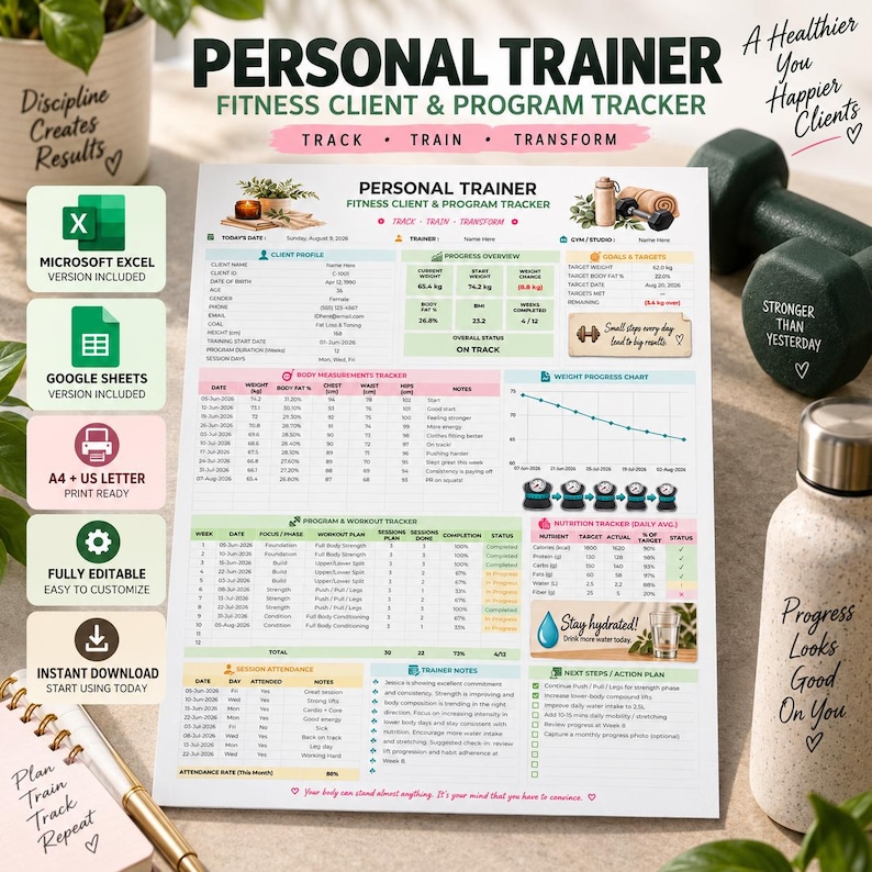 Personal Trainer Tracker | Fitness Client and Program Log | Google ...