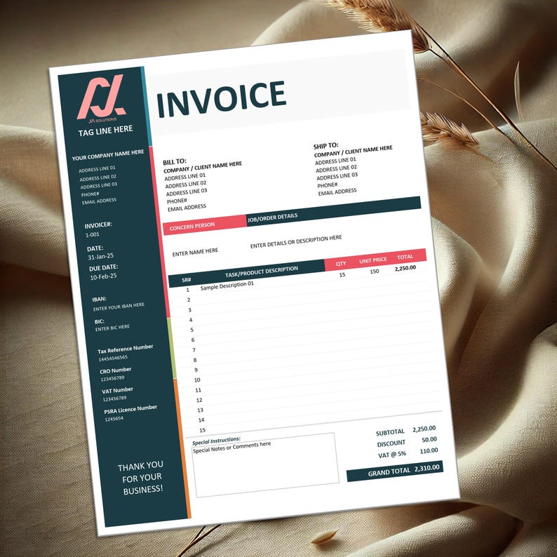 Invoice | Invoice Template | Modern and Professional Invoice | MS. WORD ...
