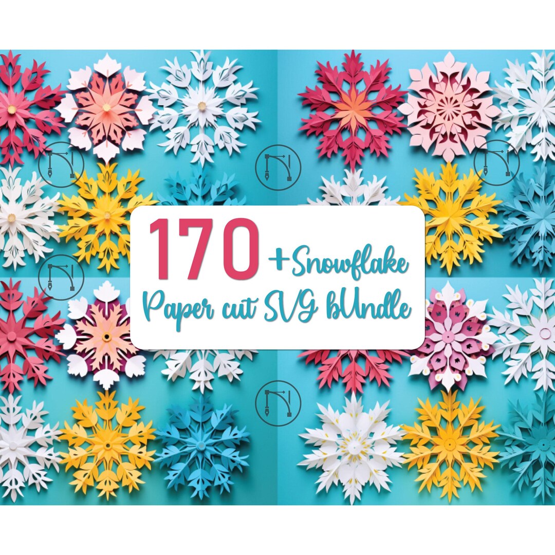 Paper Cut Snowflake SVG Mega Bundle | Winter Snowflake Cut Files - Etsy