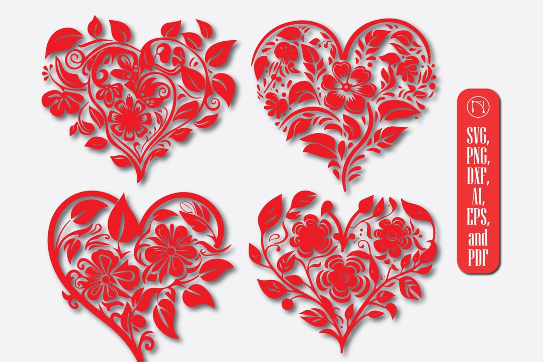 Valentines Day Heart SVG Bundle, Valentine's Day, Love Hearts, Romantic ...