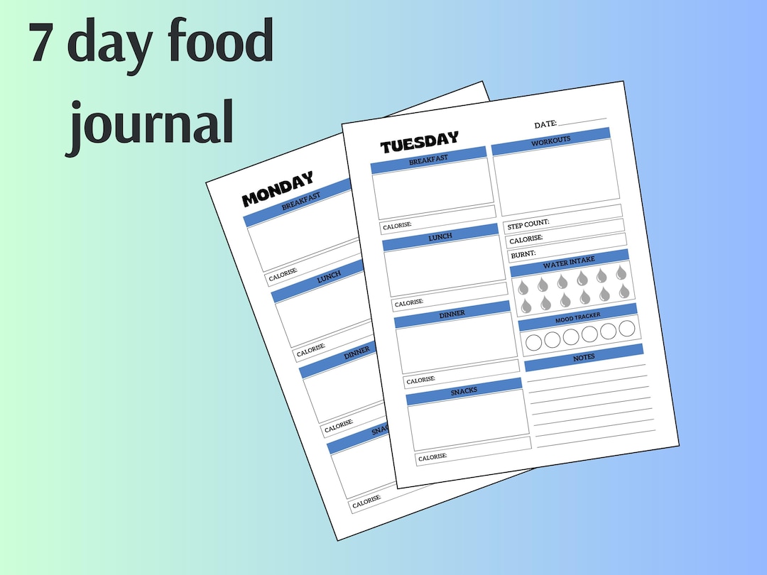 7 Day Food Journal - Etsy