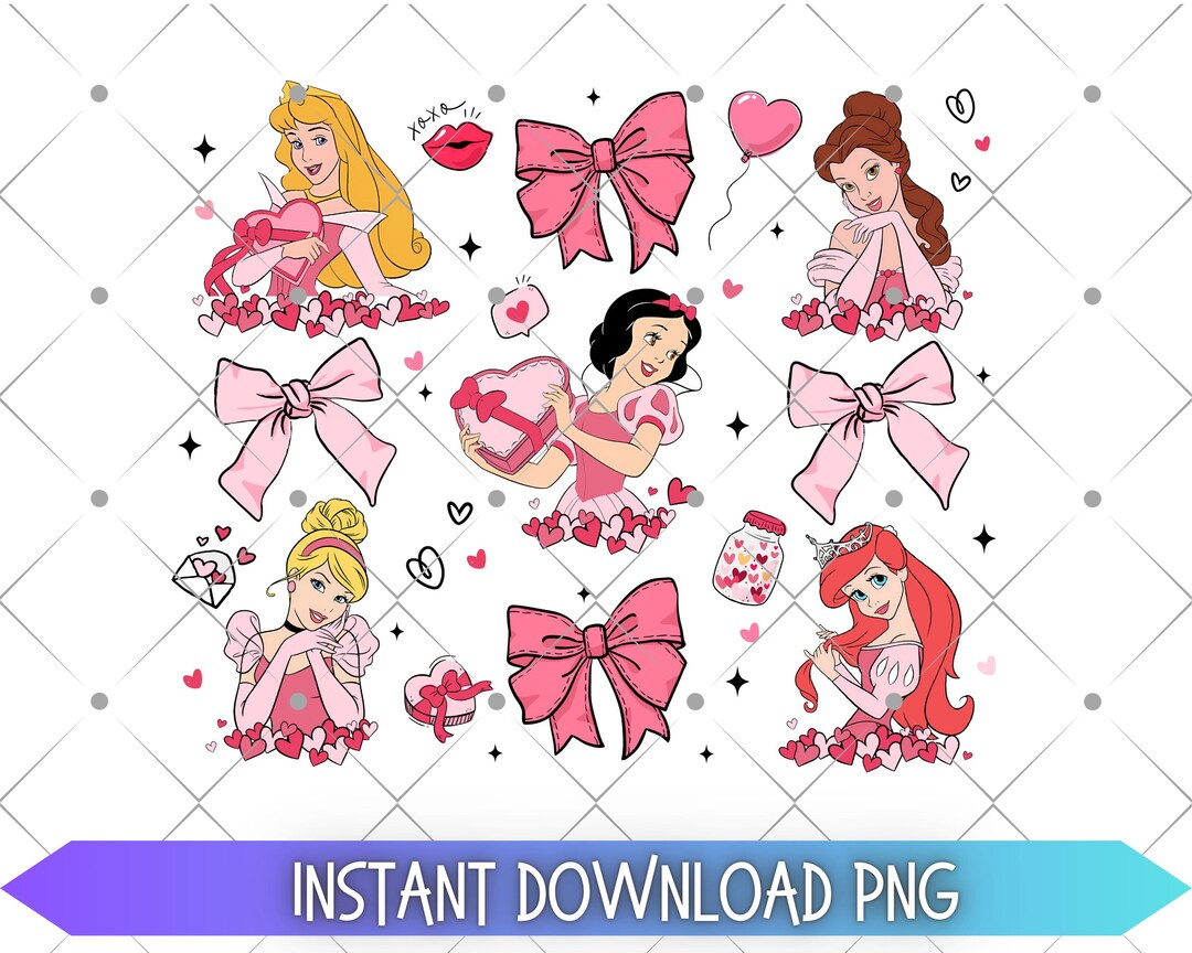 Valentine's Day - Princesses / Digital File ONLY, HD Quality Graphics ...