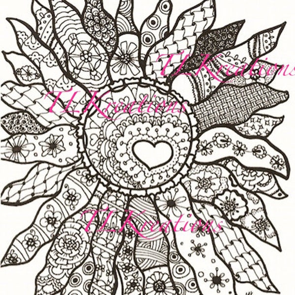 Zentangle Sun - Etsy