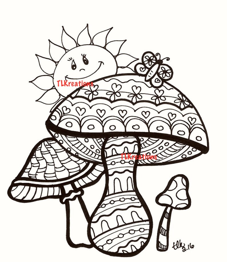 Mushroom Zentangle - Etsy