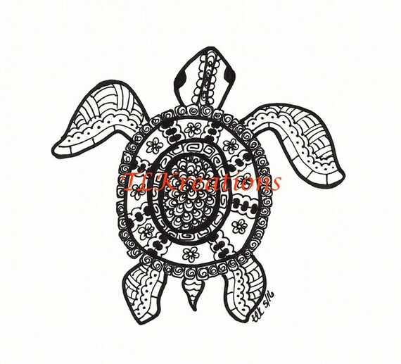 Turtle Zentangle_01 2054 - Etsy