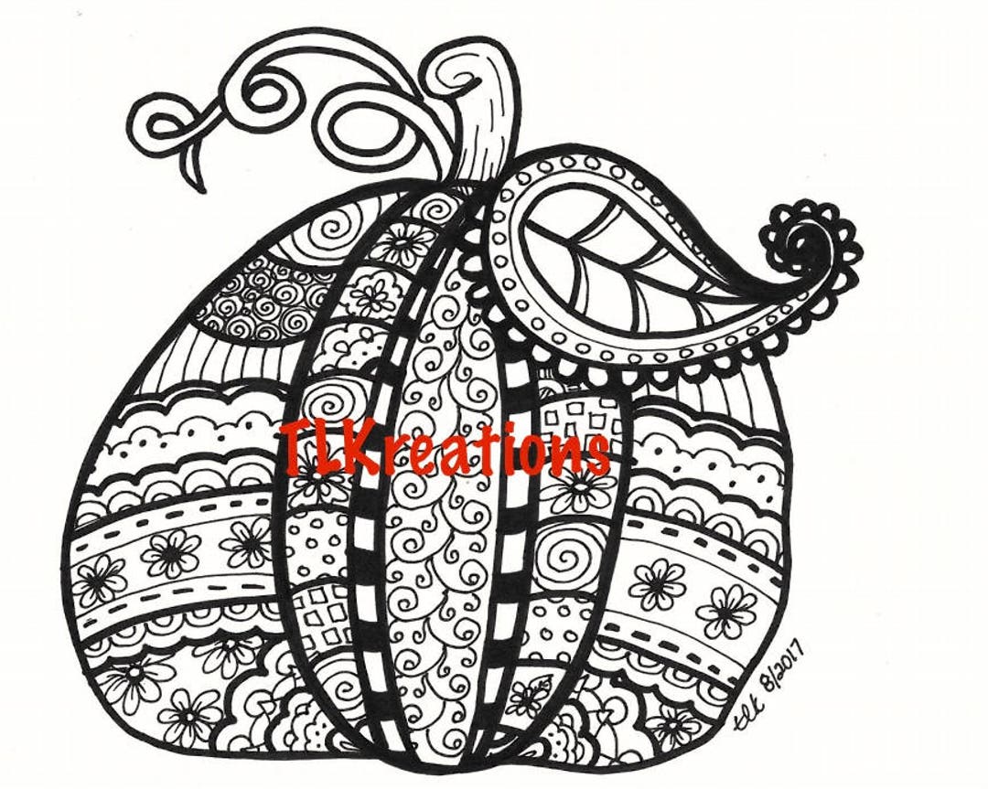 Pumpkin Zentangle (#8211) - Etsy
