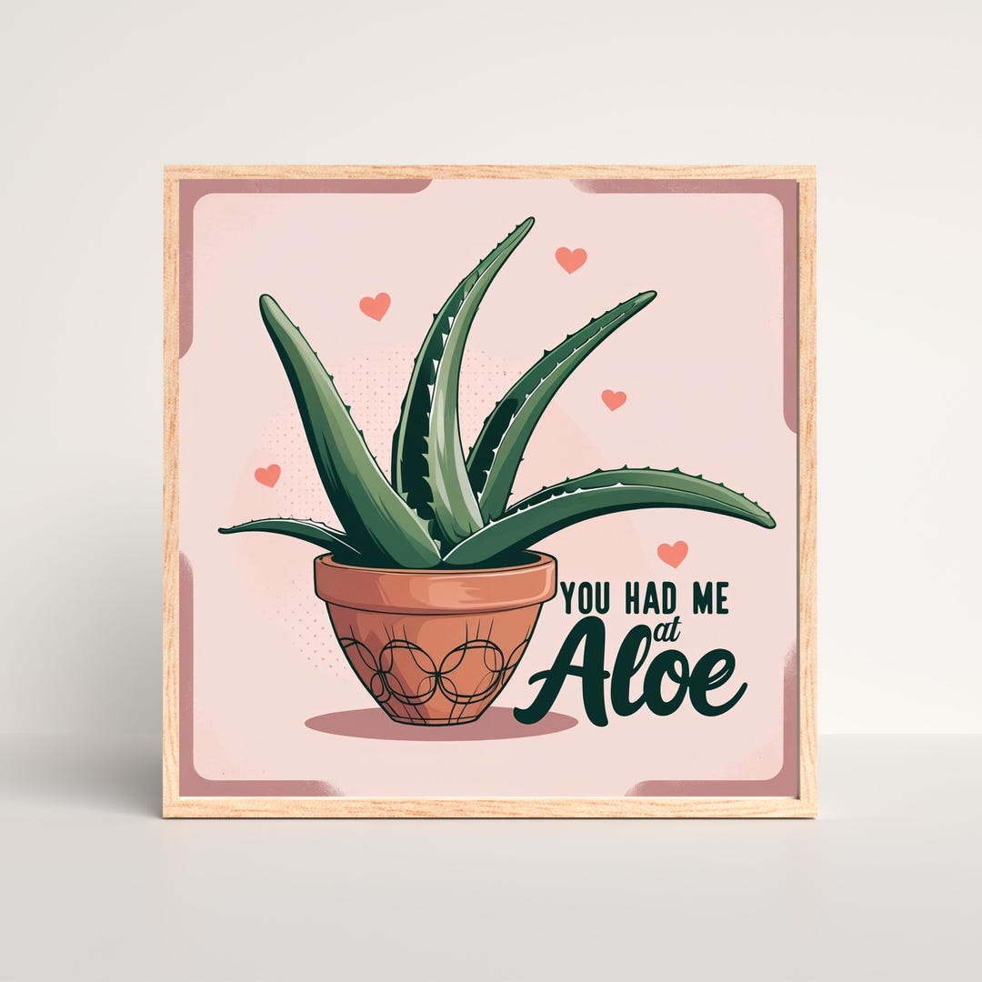 Aloe Vera Plant Print: Retro Heart Decor (digital Download - Etsy