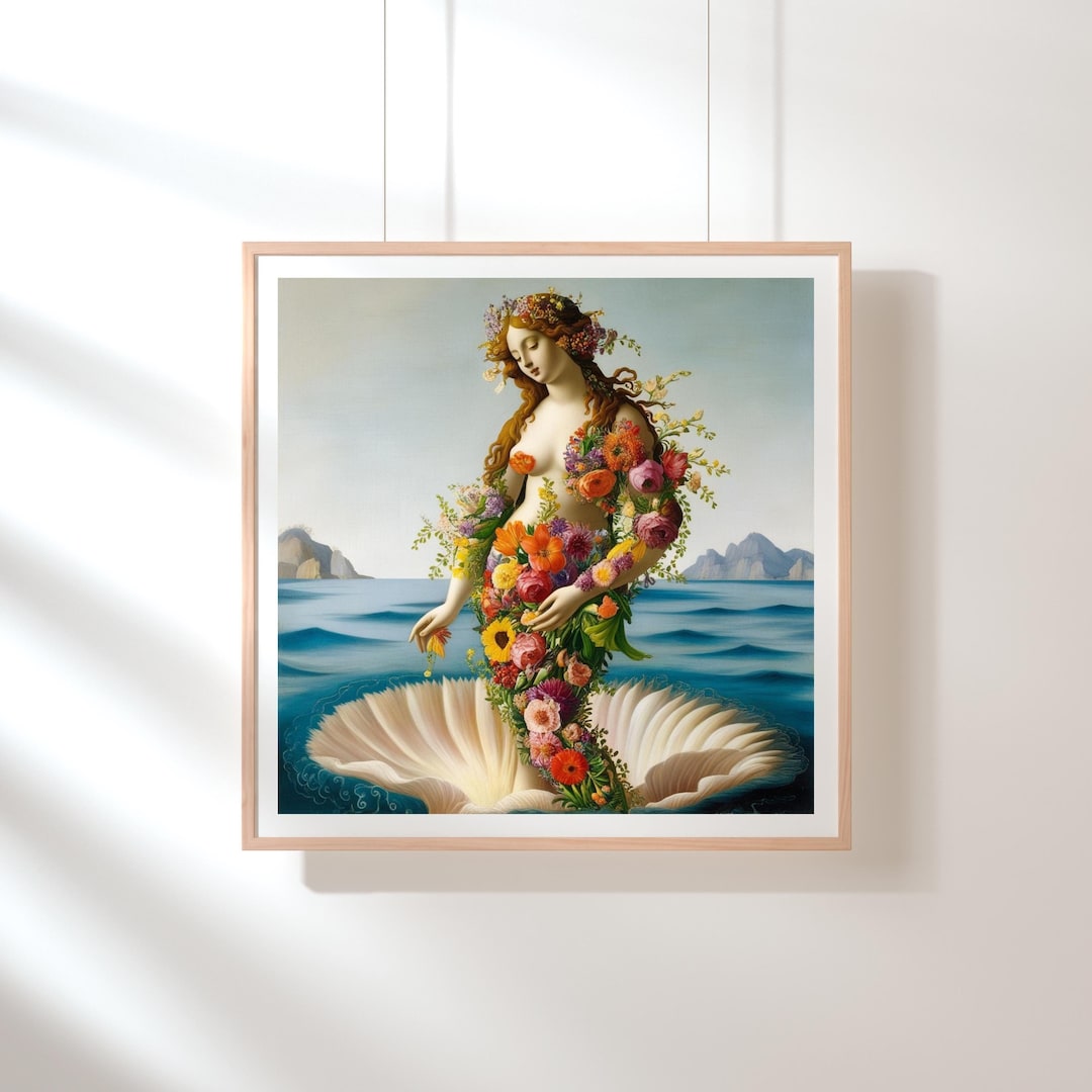 Flower Head Girl Art - the Birth of Venus Floral Art – Renaissance ...