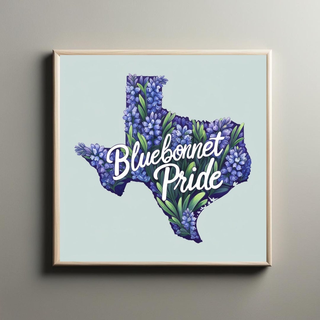 Texas Bluebonnet Art – Texas State Shape Made of Bluebonnets ...
