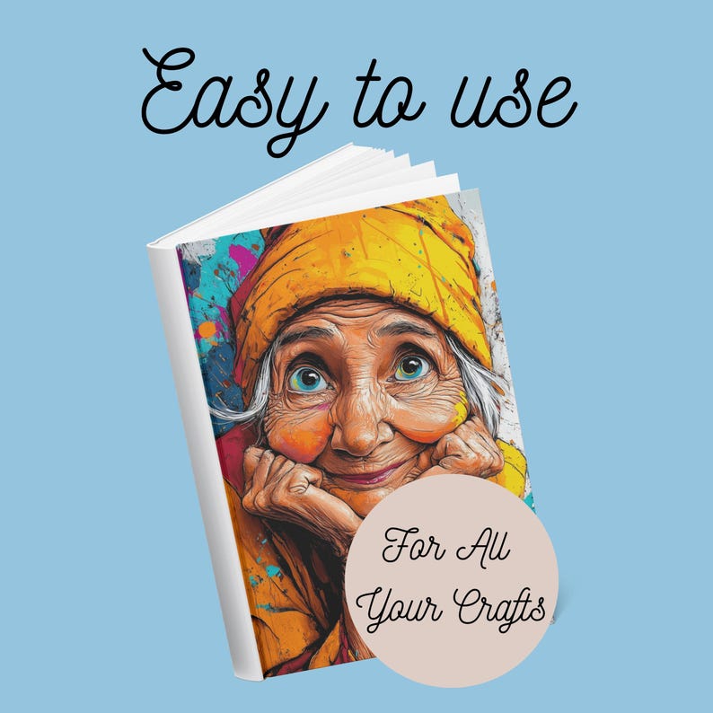 Quirky Old Woman Junk Paper | Whimsical Old Lady | Scrapbooking Design ...