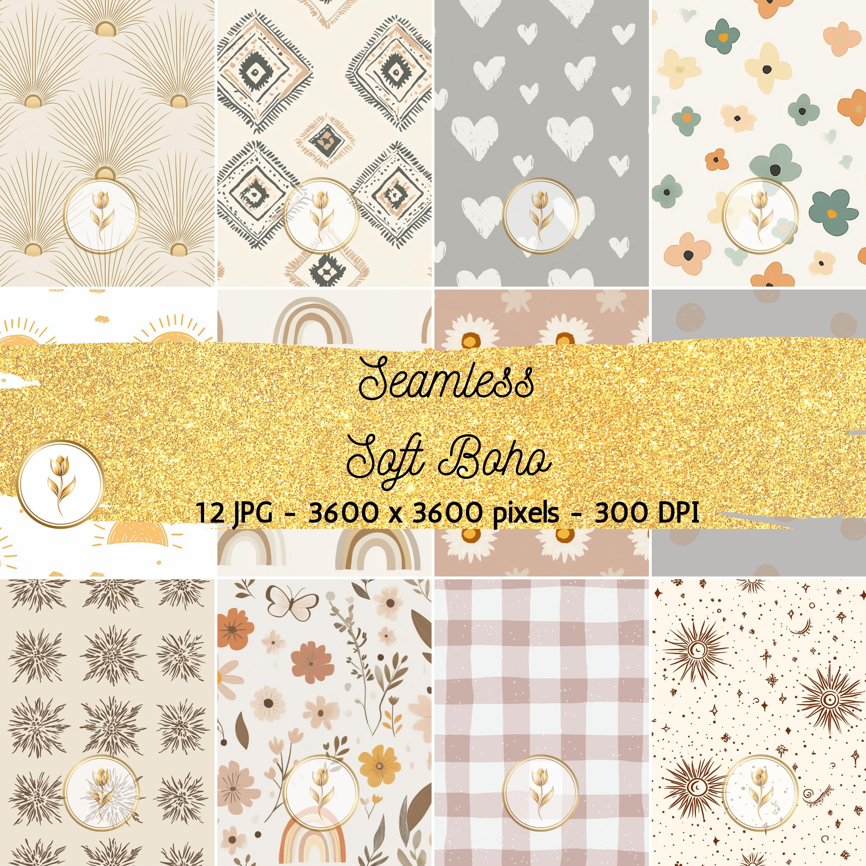 Boho Digital Paper Pack: Seamless Nursery Patterns (digital Download ...