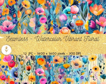 Seamless Floral Pattern | Watercolor Garden Flowers | Floral Digital ...