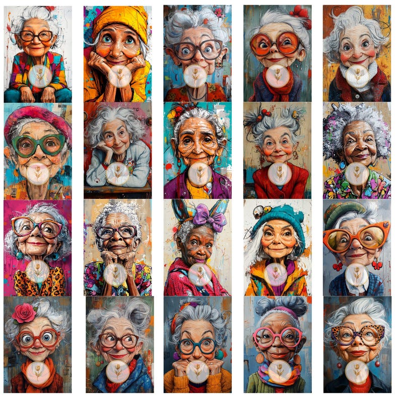 Quirky Old Woman Junk Journal Paper: Scrapbooking Ephemera (digital ...
