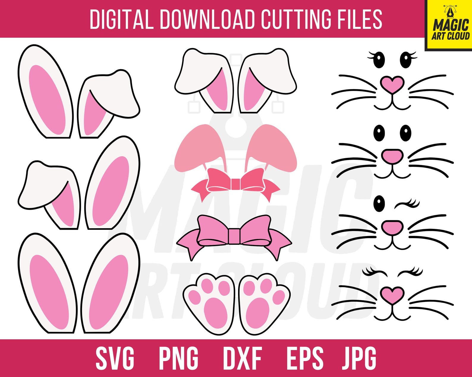 Easter Bunny Shape Svg, 50 Bunny Shape Svg Mega Bundle, Rabbit Svg ...