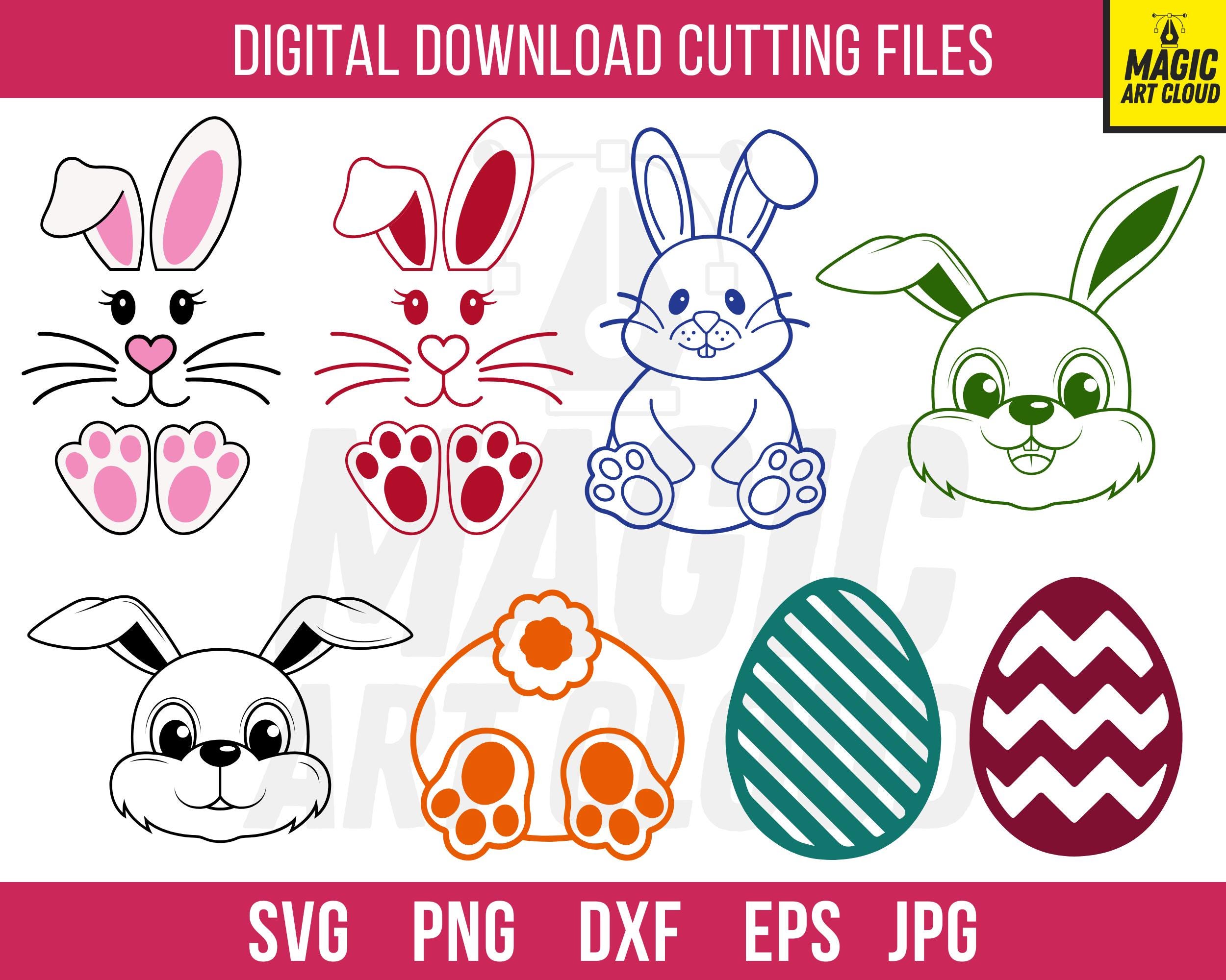 Easter Bunny Shape Svg, 50 Bunny Shape Svg Mega Bundle, Rabbit Svg ...