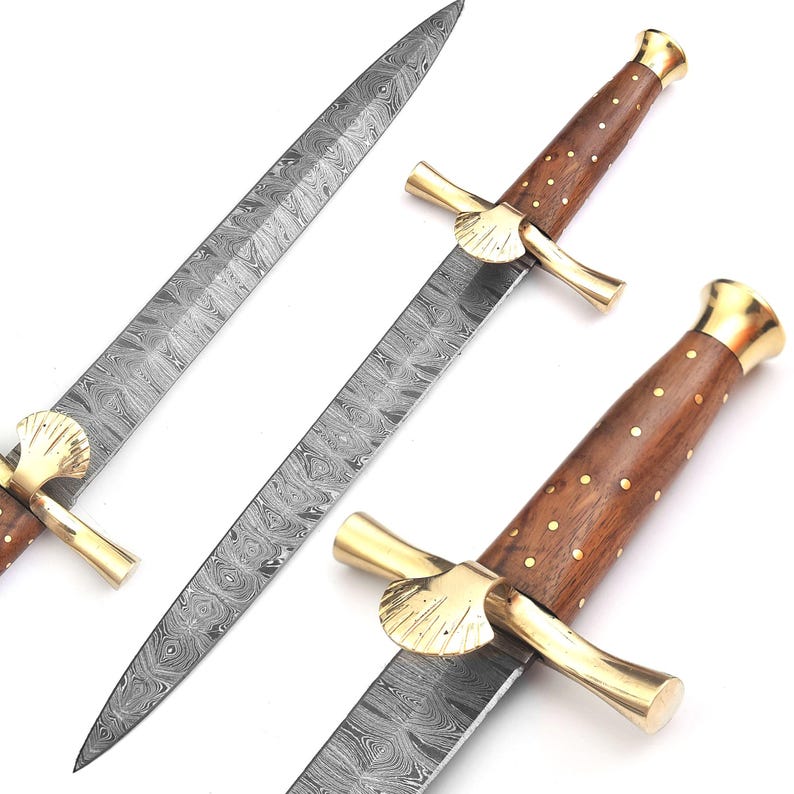 Damascus Shell Hilt Dagger, Shell Hilt Dagger, Damascus Dagger - Etsy
