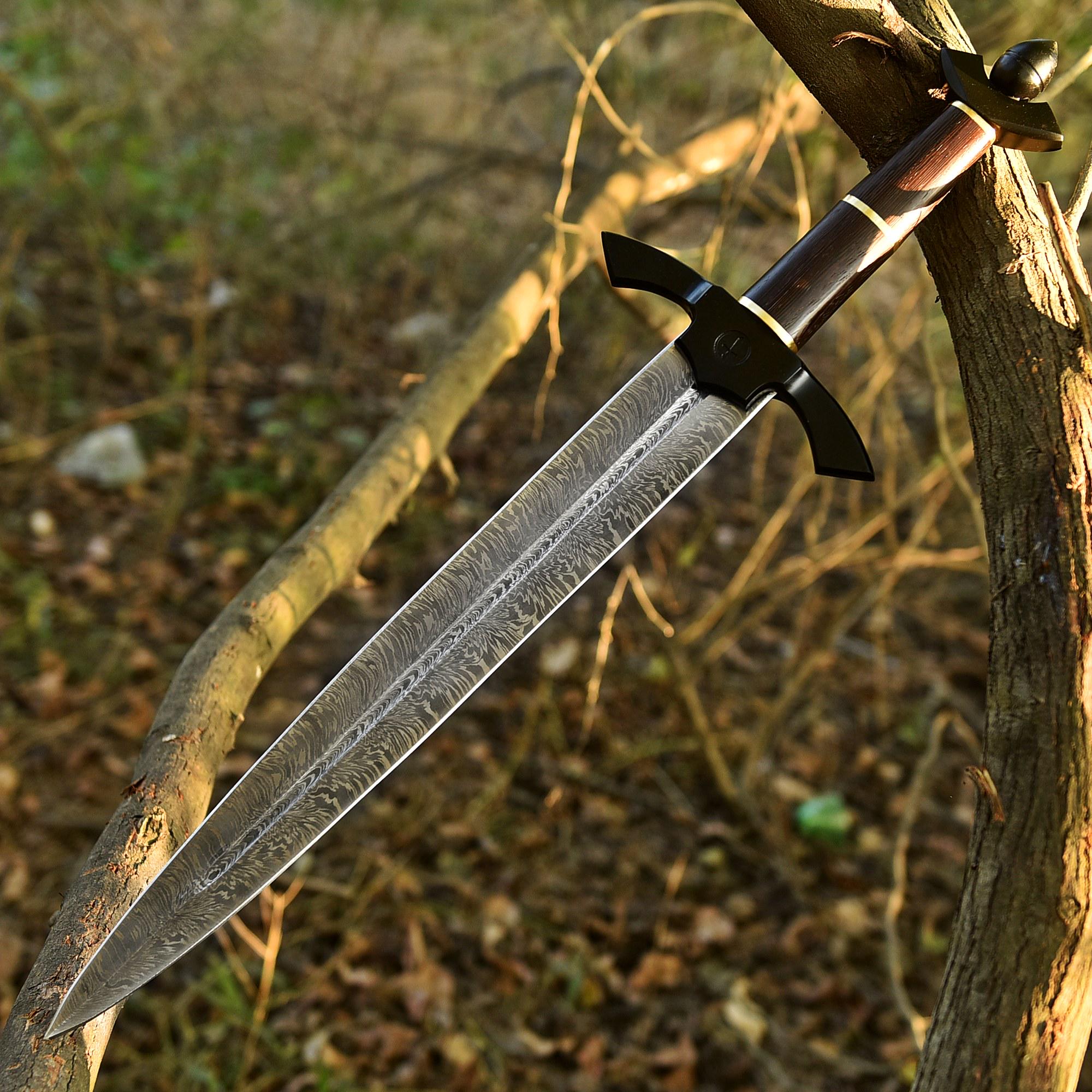 Medieval Age Black Damascus Dagger, Gift for Him, Gift for Dad ...