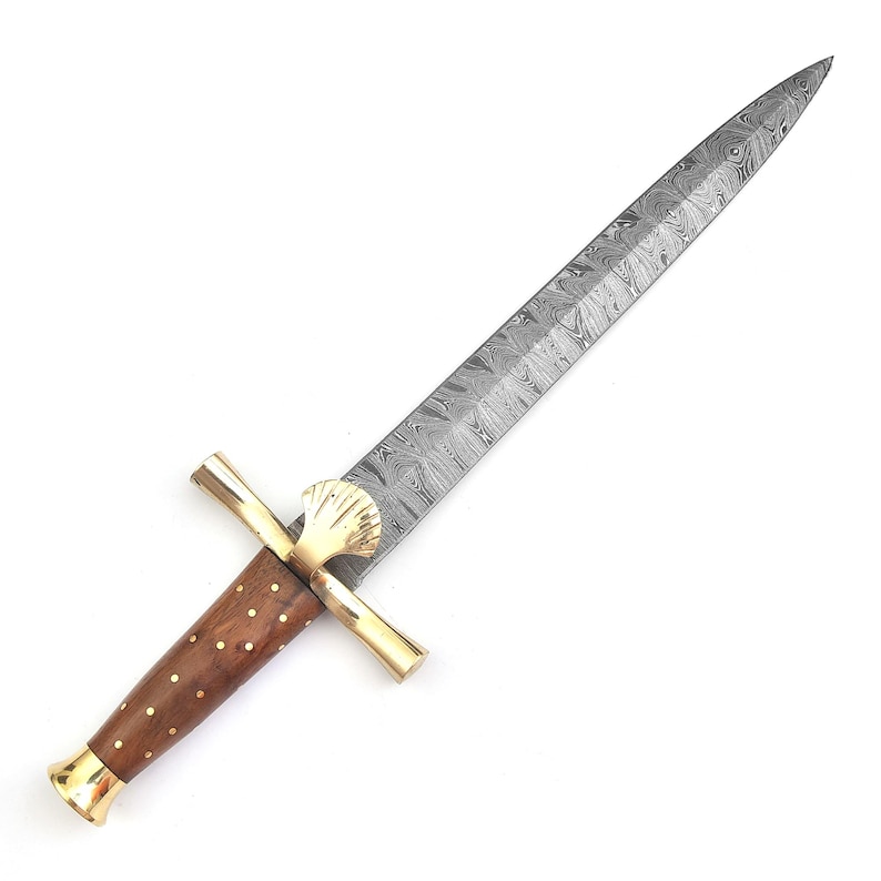 Damascus Shell Hilt Dagger, Shell Hilt Dagger, Damascus Dagger - Etsy