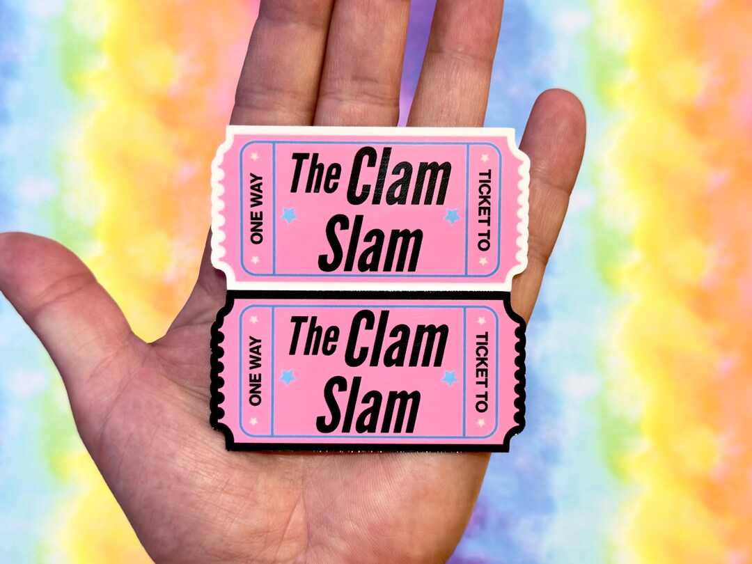 The Clam Slam Sticker, Waterproof, Meme Sticker, Kindle Sticker, Funny ...