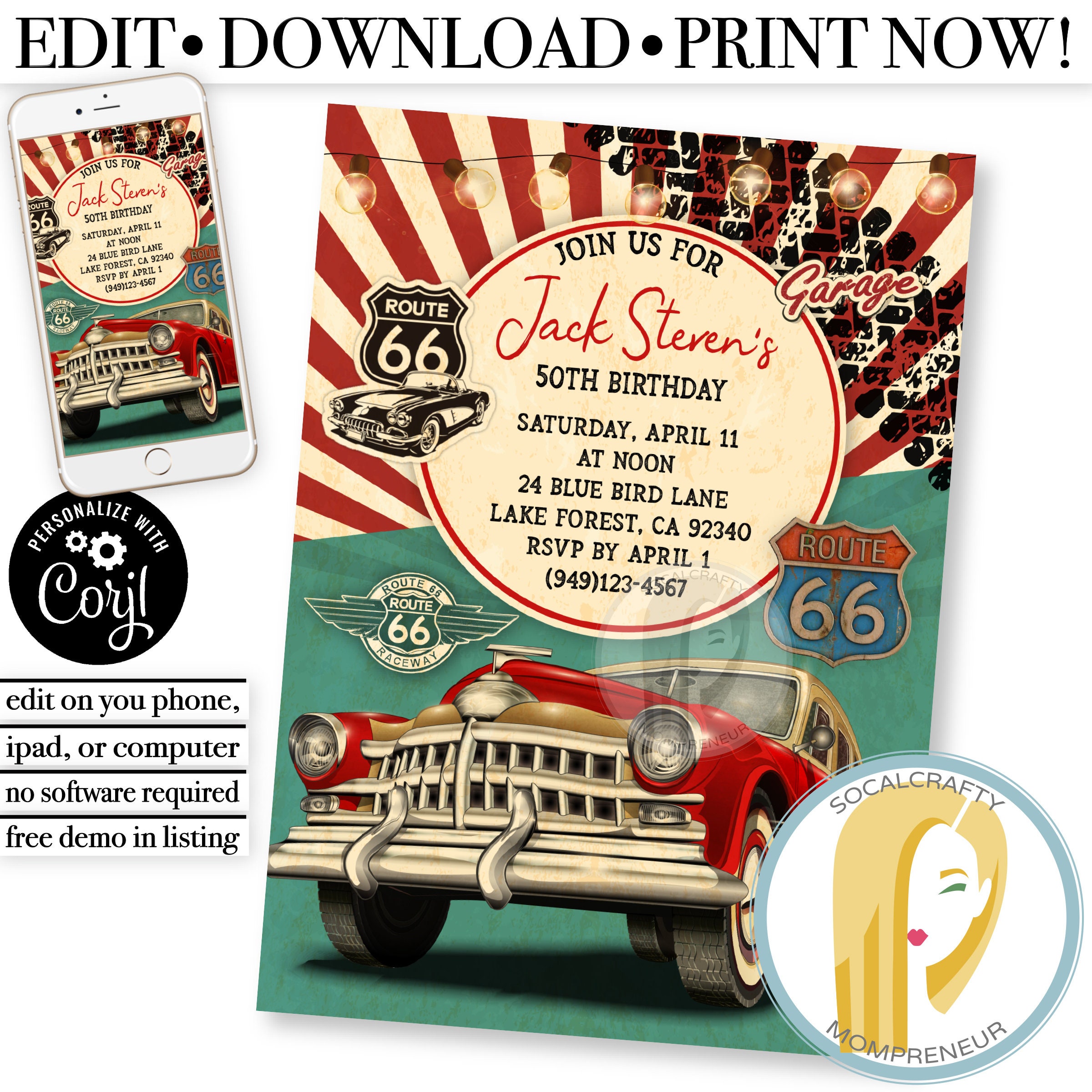 Vintage Birthday Invitation Templates