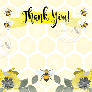 Printable Bumble Bee Thank You Card, Honeycomb Thank You Card ...