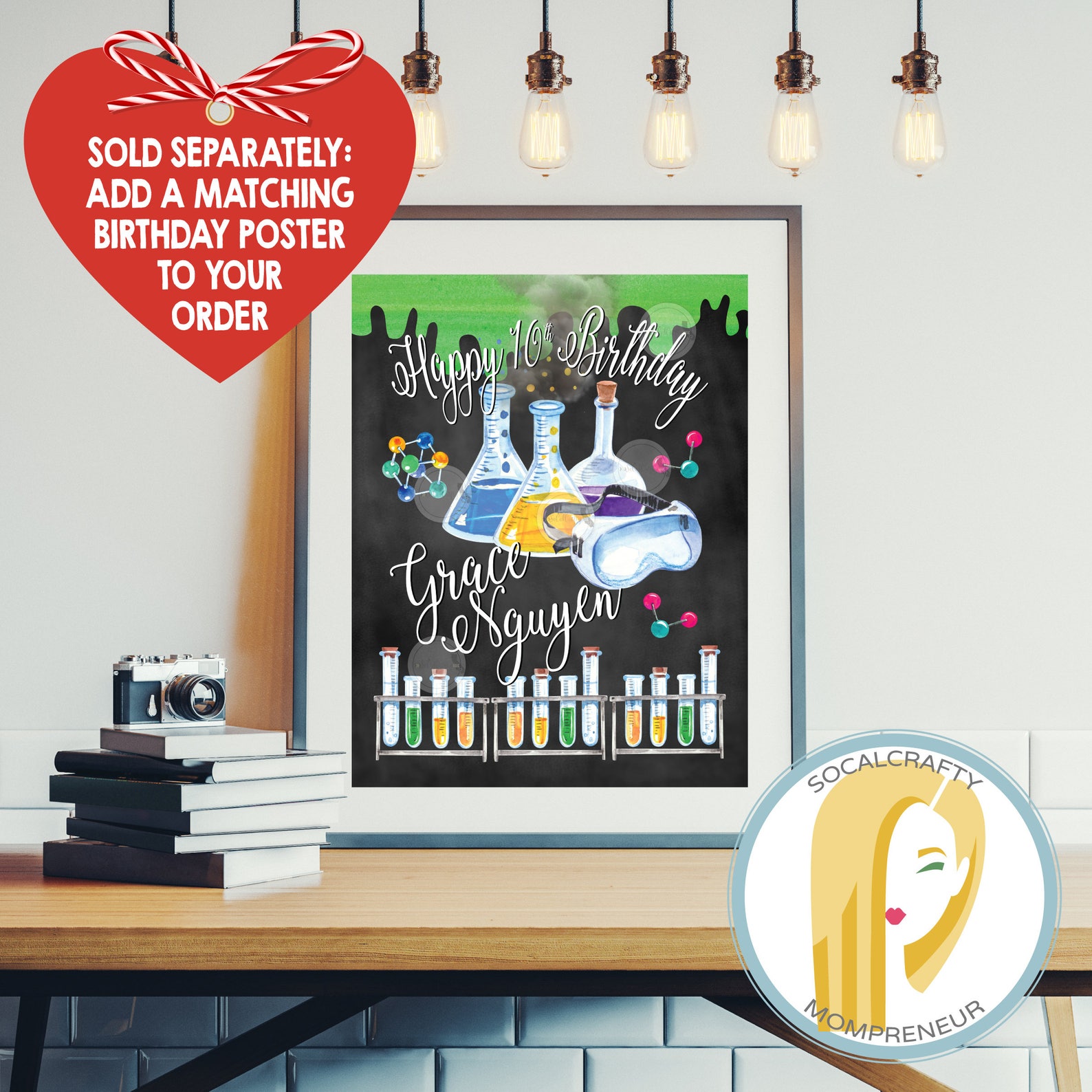 Mad Science Birthday Party Thank You Card Mad Science Thank - Etsy