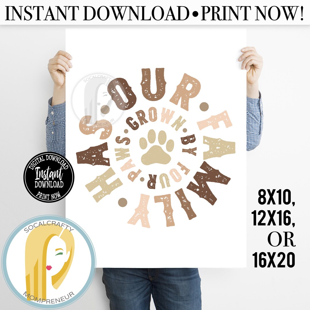 Printable New Dog Announcement / New Pet Print / Dog Adoption Sign ...
