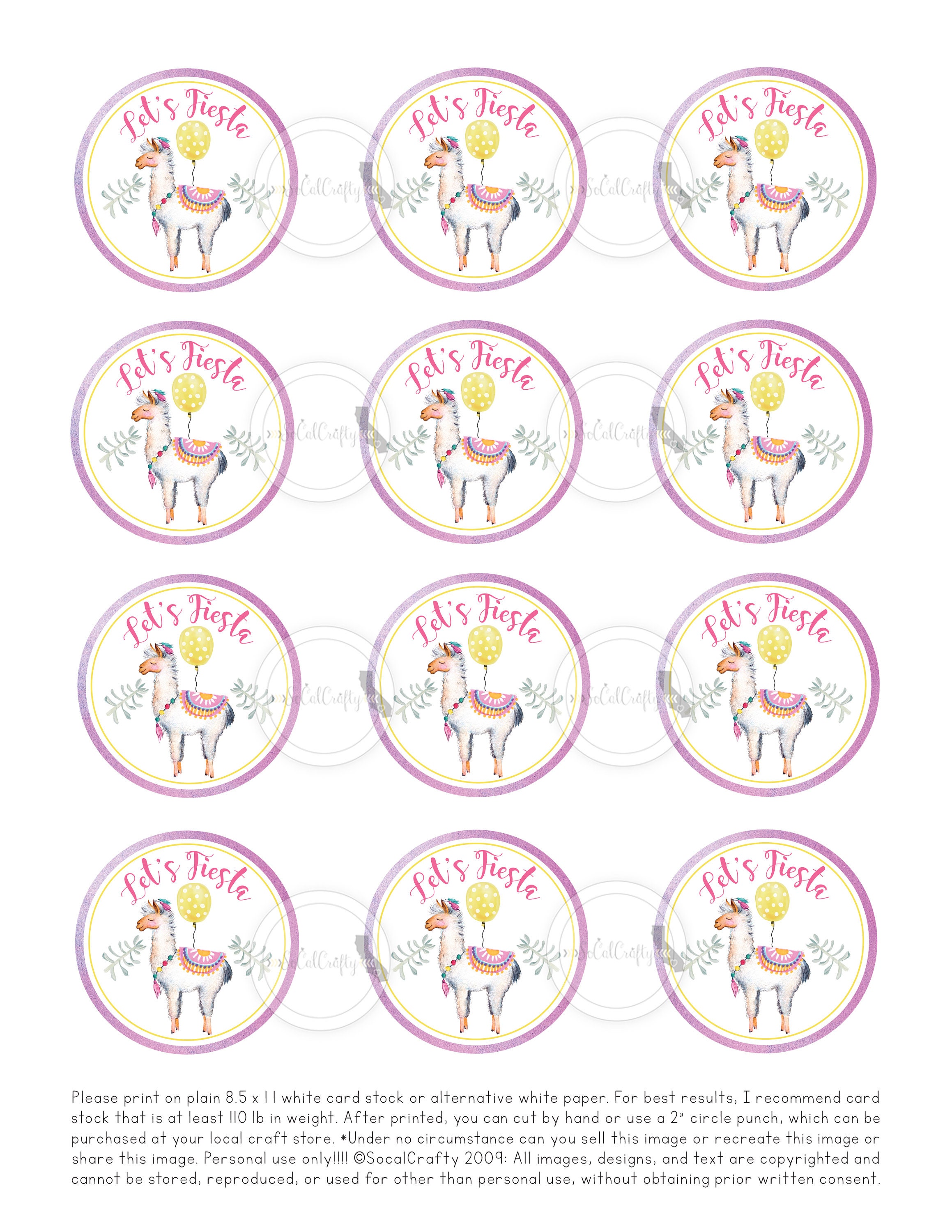 Llama Birthday Party Cupcake Toppers / Alpaca Cupcake Topper / | Etsy