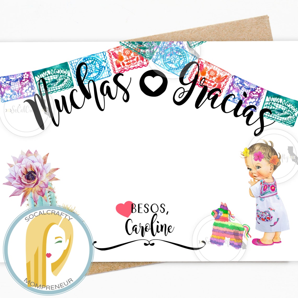 Mexican Fiesta Thank You Cards / Fiesta and Fun Thank You Card | Etsy