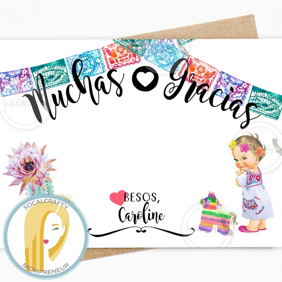 Mexican Fiesta Thank You Cards / Fiesta and Fun Thank You Card | Etsy