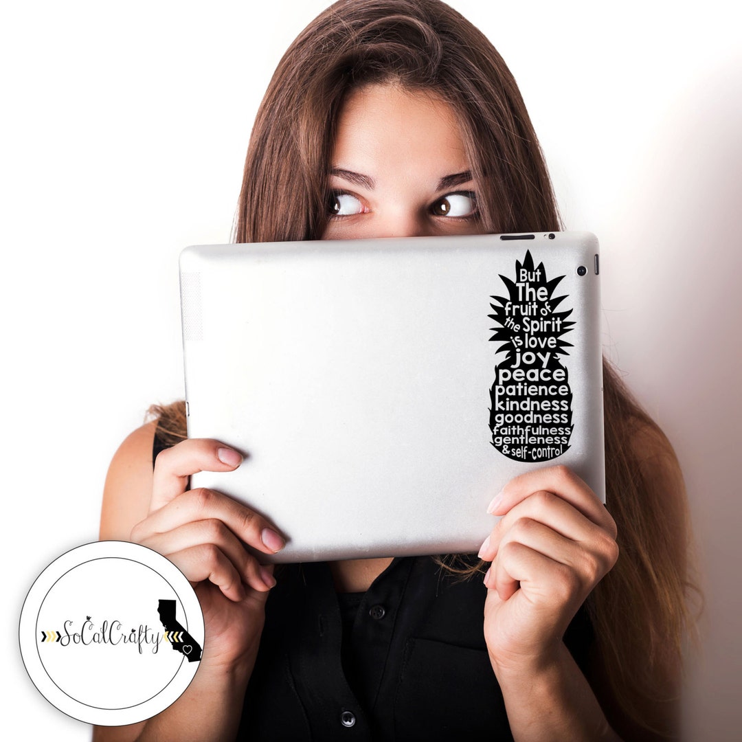 Bible Verse Vinyl Decal, Pineapple, Laptop Decal, Laptop Sticker, Car ...