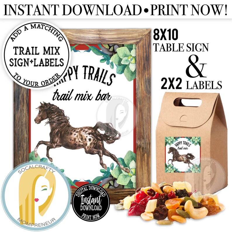 Printable Cowboy Food Labels / Watercolor Cowboy Place Cards / - Etsy