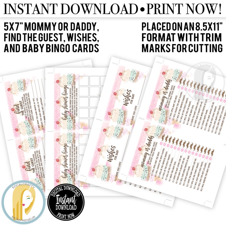 Ice Cream Baby Shower Games Bundle / Ice Cream Social Shower - Etsy