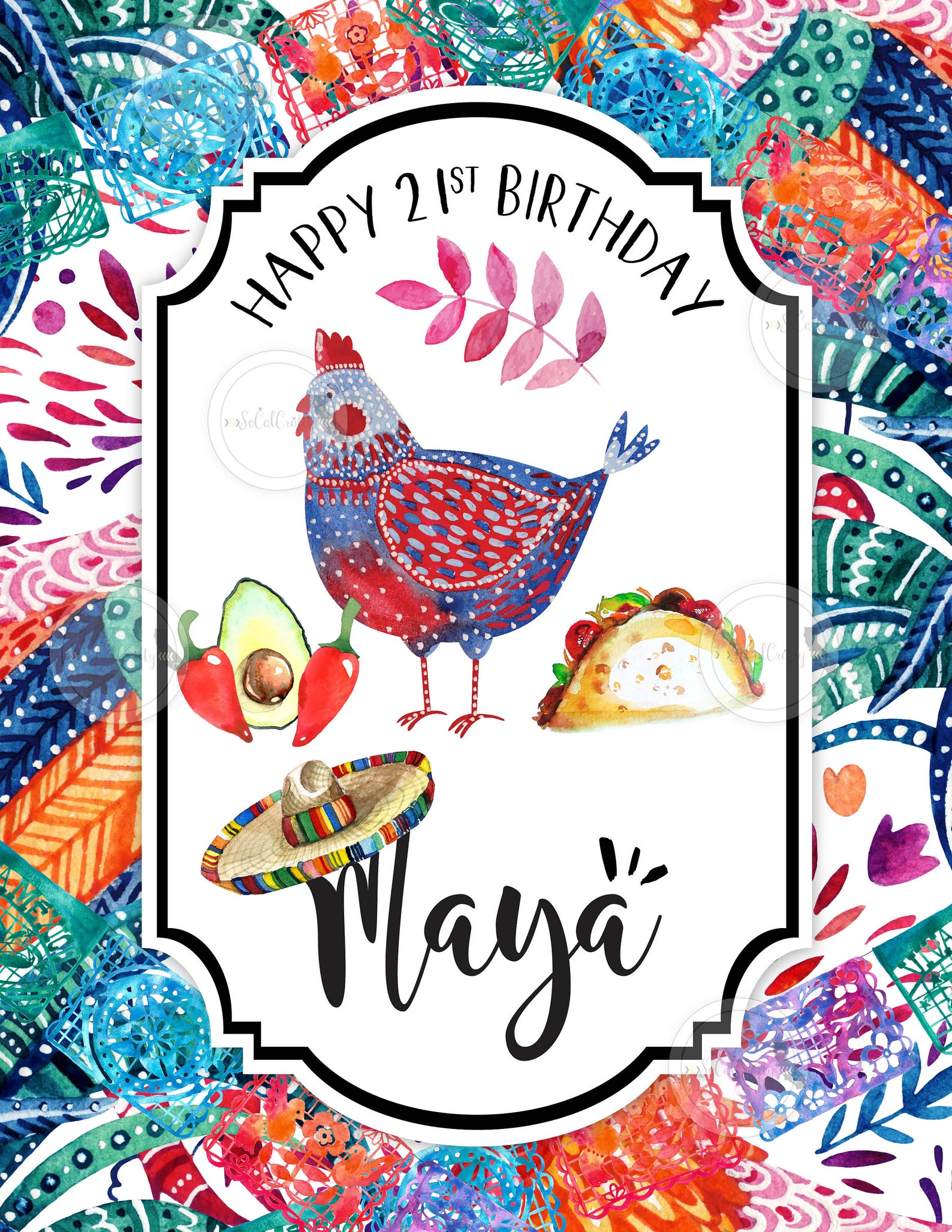Custom Fiesta Birthday Poster Printable - Etsy