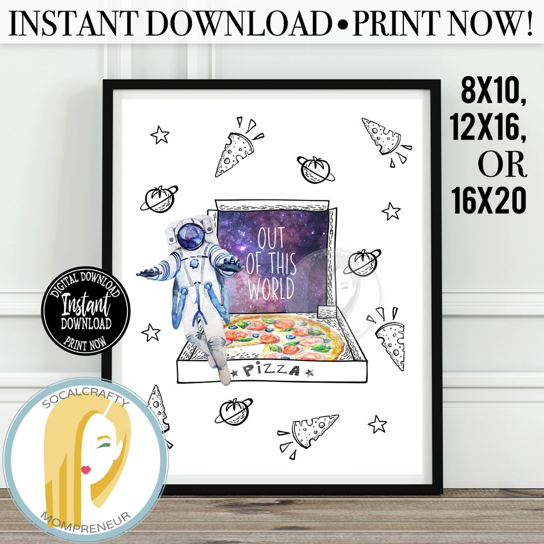 Space Pizza Print / Galaxy Wall Print / Space Print / - Etsy