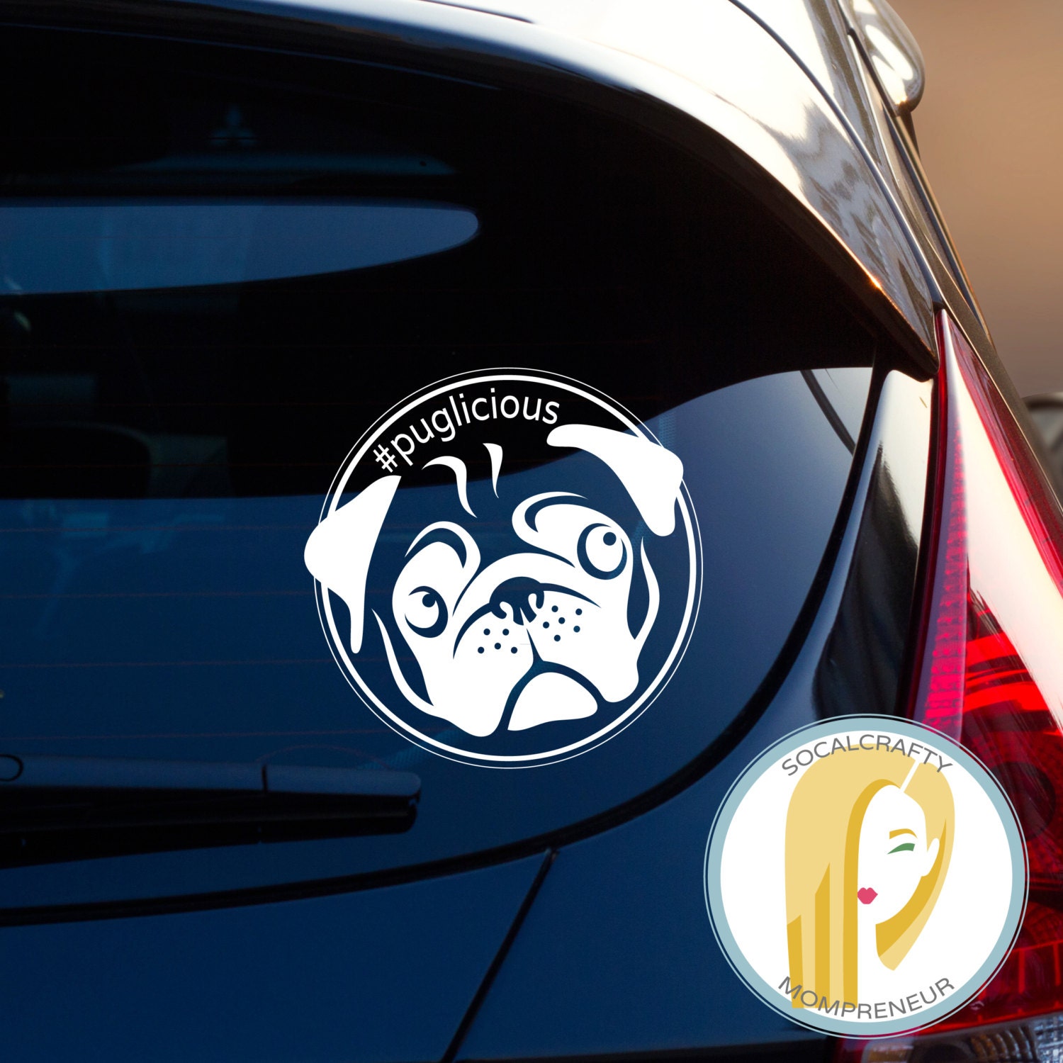 Pug Vinyl Decal Pug Sticker Dog Decal Pug Gift Laptop | Etsy