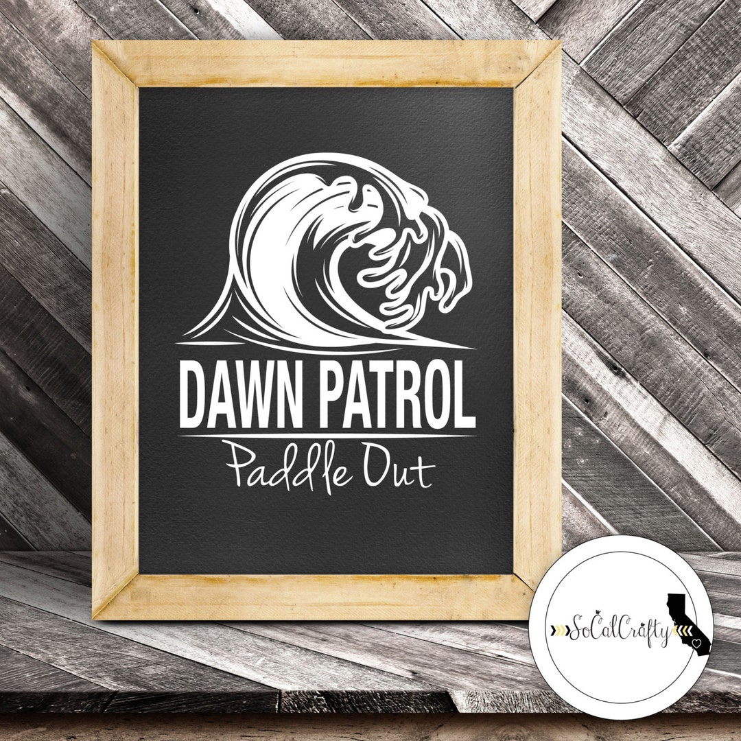 Surfer Vinyl Decal, Surfing Decal, Dawn Patrol, Ocean Wave, Paddle Out ...