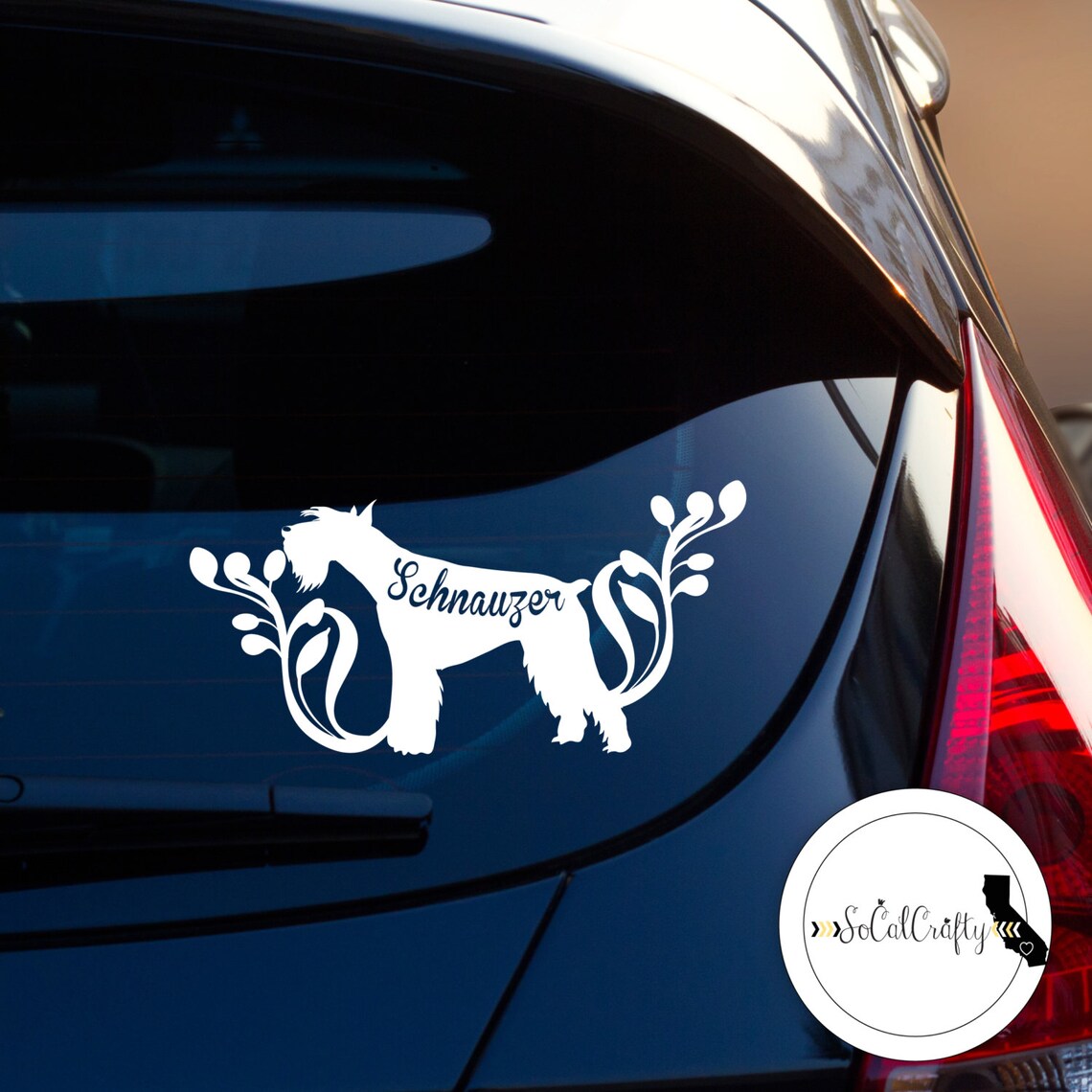 Schnauzer Decal Vinyl Decal Dog Silhouette Laptop Decal | Etsy